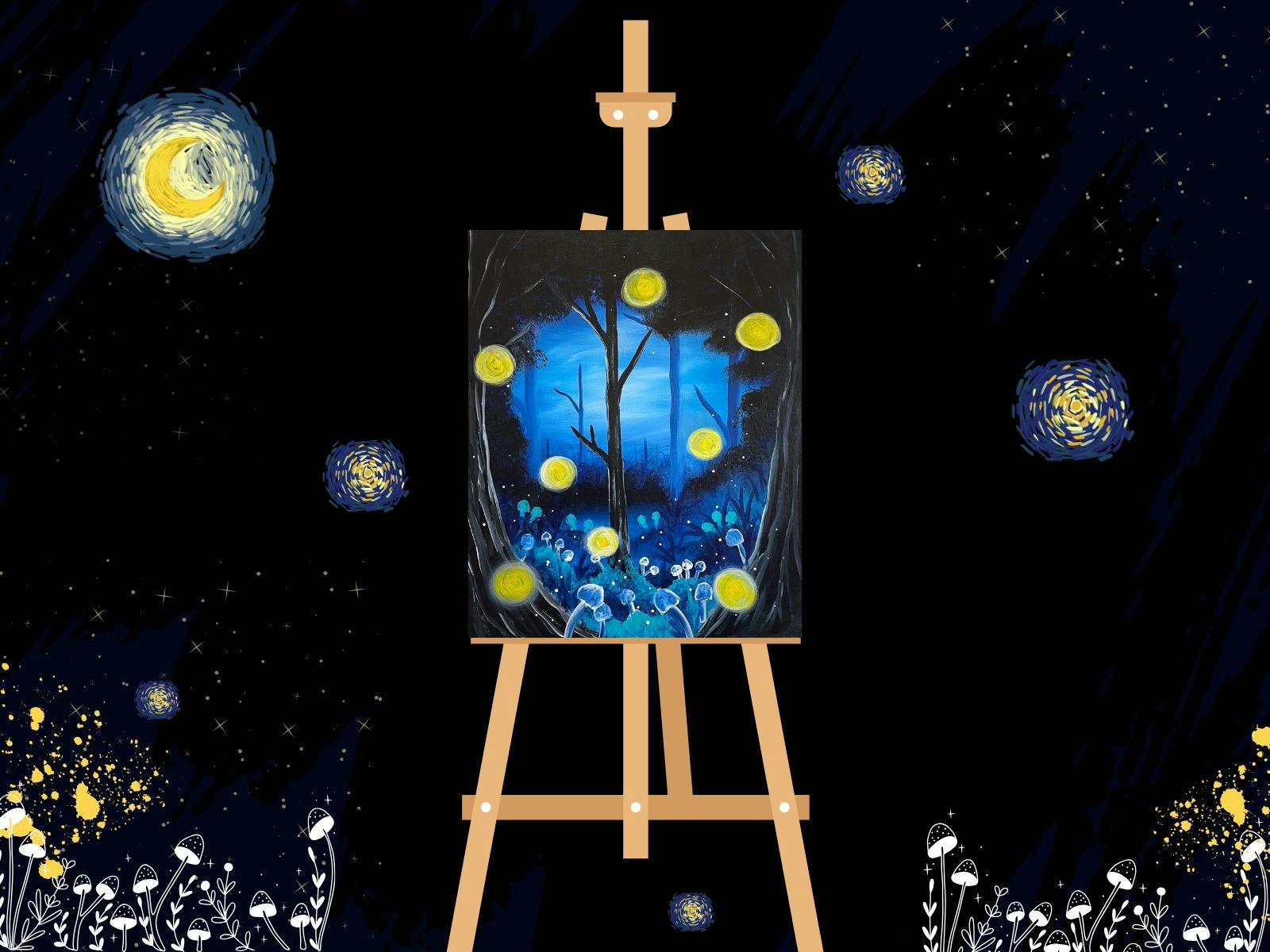 Learn to Sip 'n' Paint Mushroom Forest at General Public Ipswich